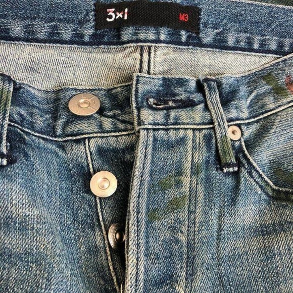 31 M3 Selvedge Boyfriend Jeans Paint Splatter Dis - Gem